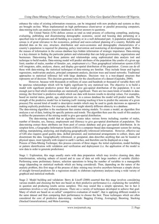 Using Data-Mining Technique for Census Analysis to Give Geo-Spatial Distribution of Nigeria. | PDF