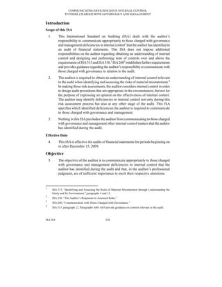 A015 2010-iaasb-handbook-isa-265 | PDF