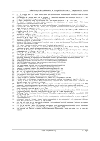 Techniques for Face Detection & Recognition Systema Comprehensive Review | PDF