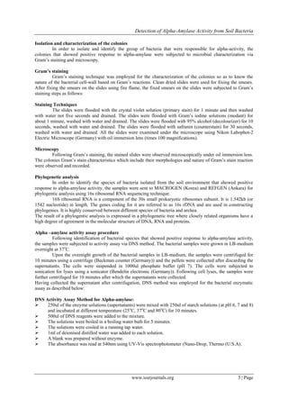 Detection of Alpha-Amylase Activity from Soil Bacteria | PDF