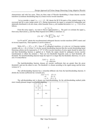 Design Approach of Colour Image Denoising Using Adaptive Wavelet | PDF