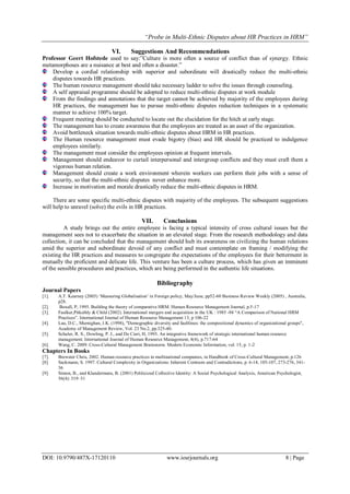 “Probe In Multi-Ethnic Disputes About HR Practices In HRM” | PDF