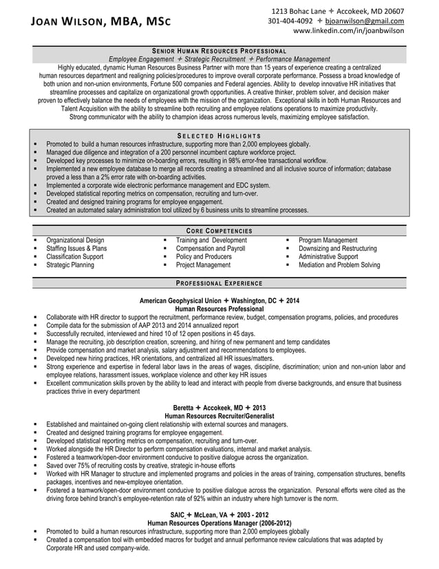 Joan Wilson - Resume2014 | PDF