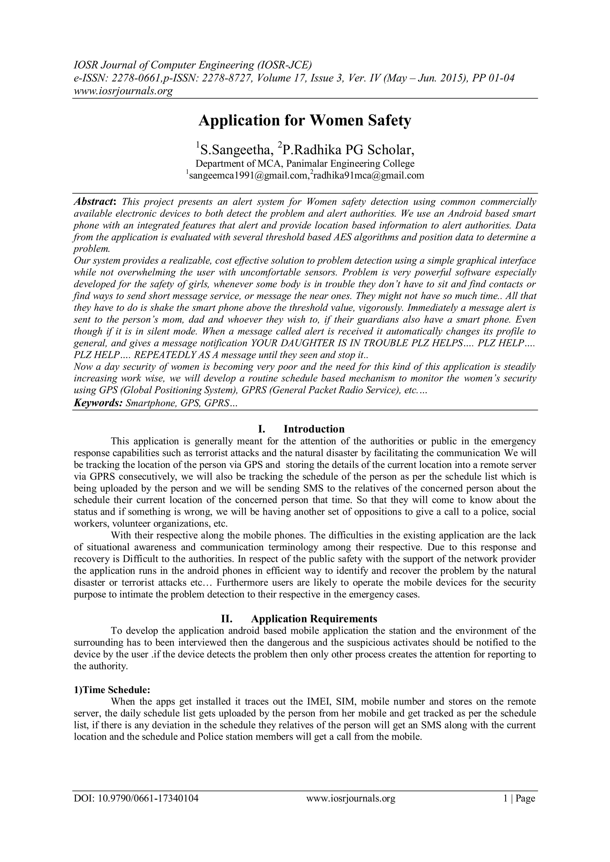 Application for Women Safety | PDF