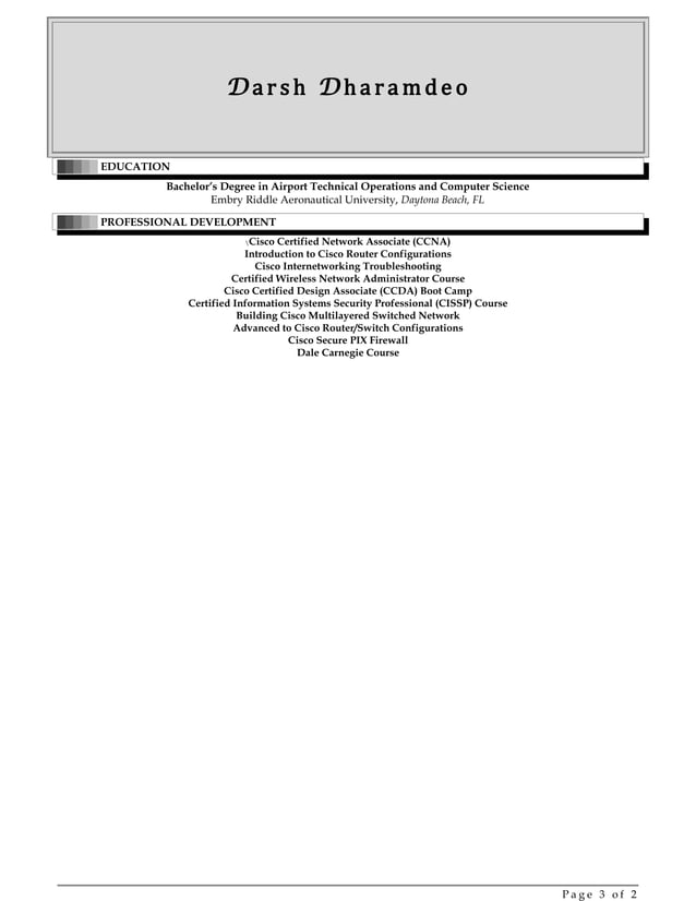 Darsh Dharamdeo- Linkedin | PDF