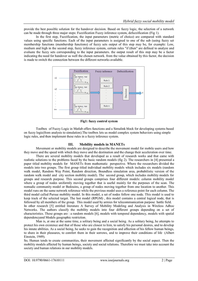 Develop A Mobility Model For Manets Networks Based On Fuzzy Logic Pdf 
