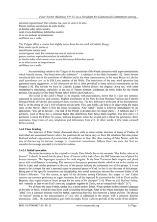 Pater Noster (Matthew 6:9-13) As a Paradigm for Ecumenical Commitment ...