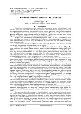 Economic Relations between Two Countries | PDF