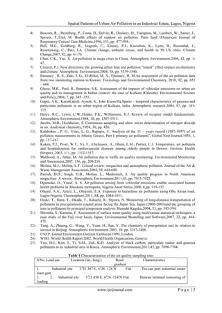 Spatial Patterns of Urban Air Pollution in an Industrial Estate, Lagos ...