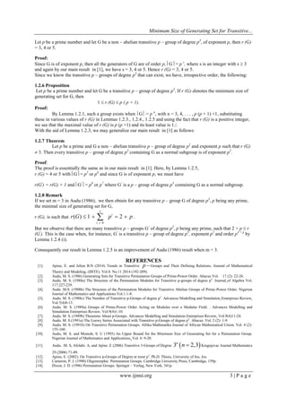 Minimum Size of Generating Set for Transitive p - Group G of Degree 3 p . | PDF