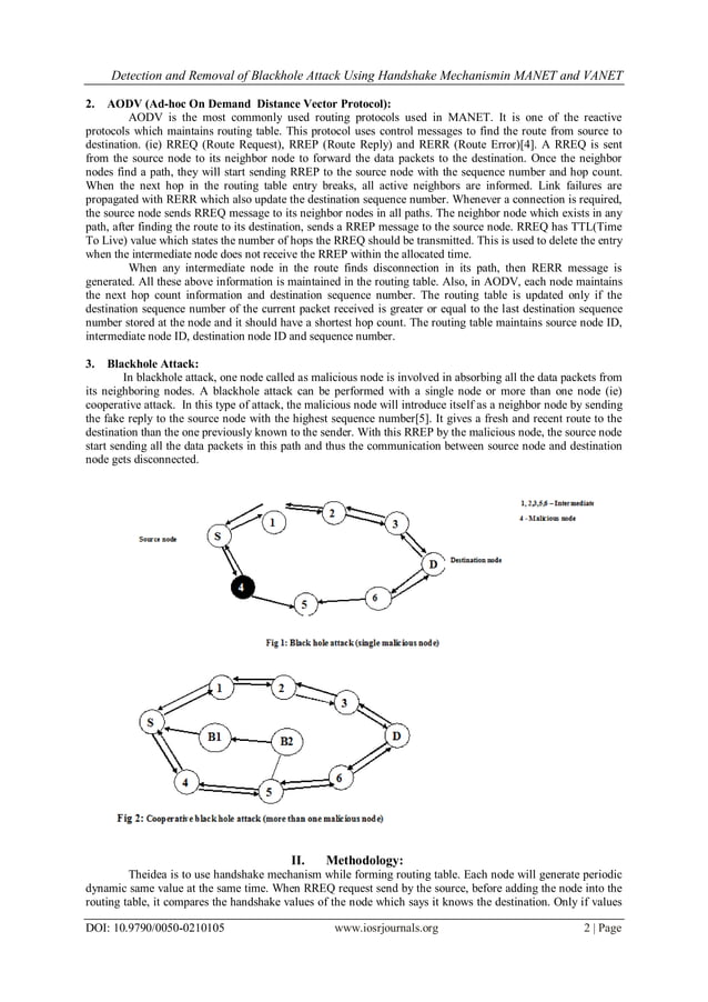 Detection and Removal of Blackhole Attack Using Handshake Mechanism in MANET and VANET | PDF