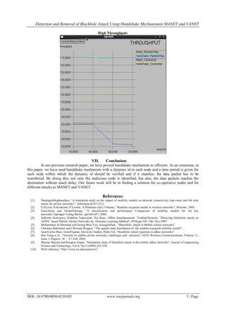 Detection and Removal of Blackhole Attack Using Handshake Mechanism in MANET and VANET | PDF