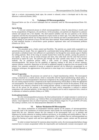 Microencapsulation for Textile Finishing | PDF