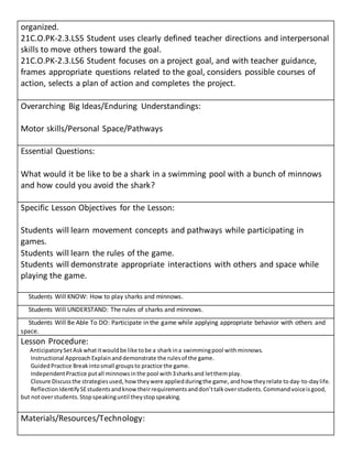 LP Sharks and Minnows TWS Day 1 | DOCX
