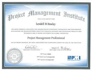 PMI - Project Management Professional - Certificate | PDF