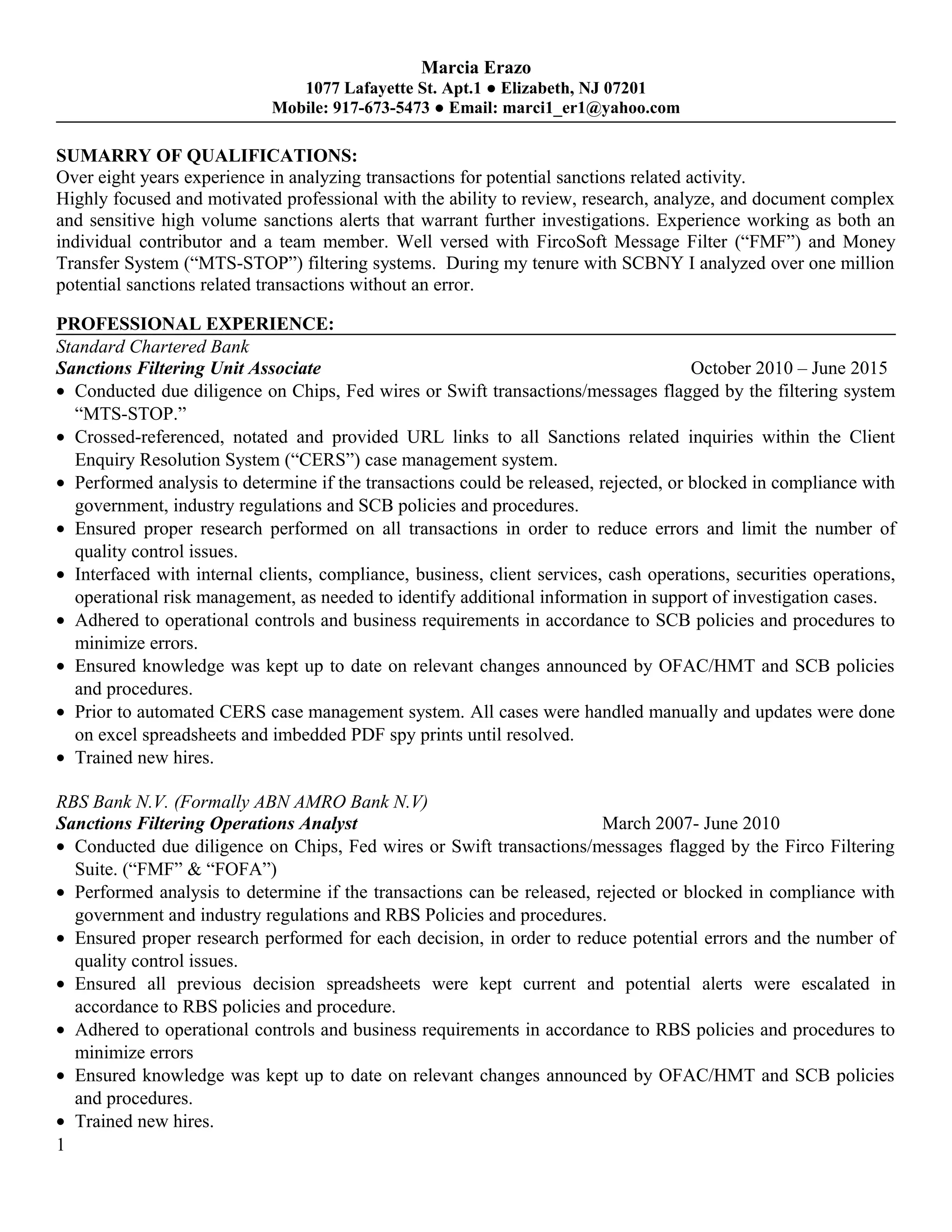 Marcia Erazo resume 8.18.15