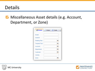 A02 - Overview of Asset Details and Tabs (MCU) | PPT