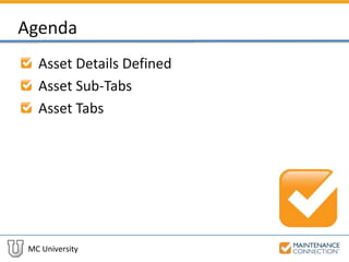 A02 - Overview of Asset Details and Tabs (MCU) | PPT