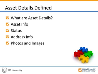 A02 - Overview of Asset Details and Tabs (MCU) | PPT