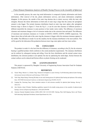 Finite Element Simulation Analysis of Double Nosing Process in the Assembly of Spherical Plain ...