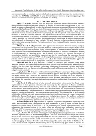 Automatic Parallelization for Parallel Architectures Using Smith Waterman Algorithm-Literature ...