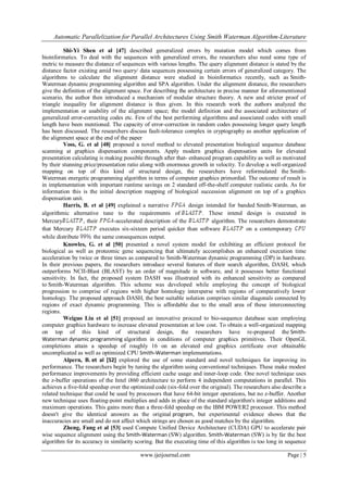 Automatic Parallelization for Parallel Architectures Using Smith Waterman Algorithm-Literature ...