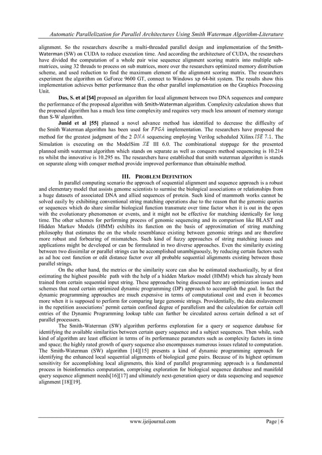 Automatic Parallelization for Parallel Architectures Using Smith Waterman Algorithm-Literature ...