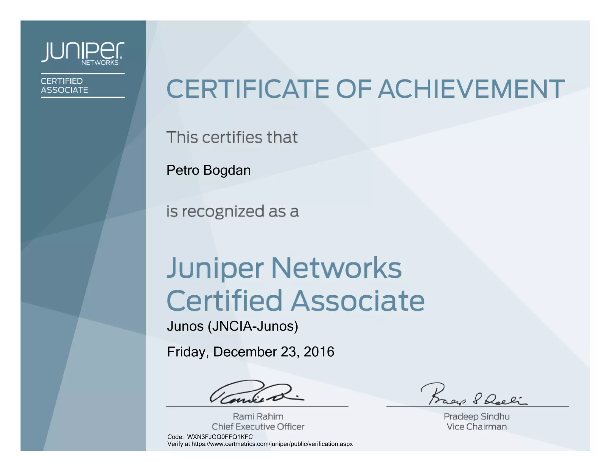 Junos certificate | PDF | Computer Networking | Computing
