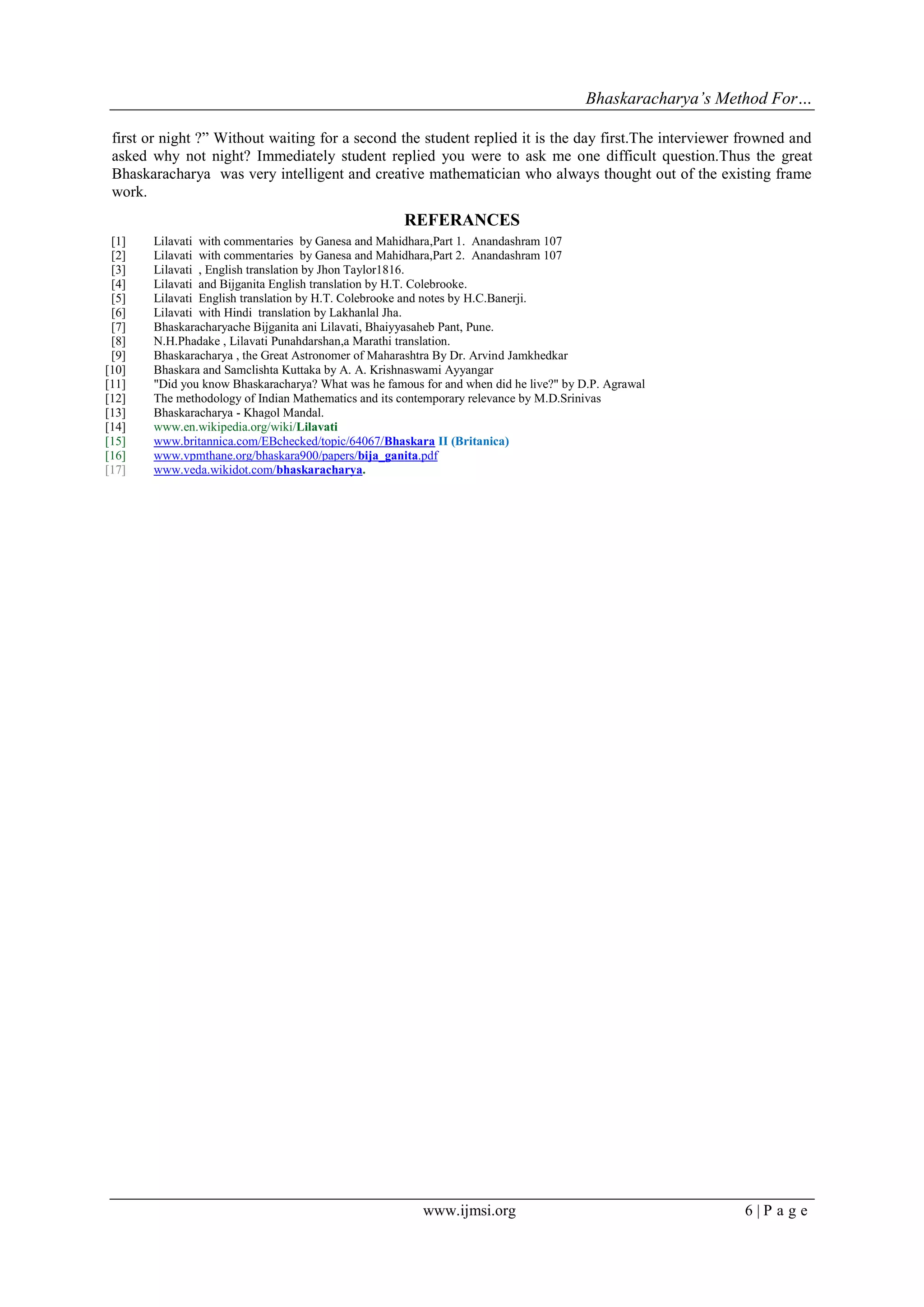 Bhaskaracharya's Method for Diophantine Equation | PDF