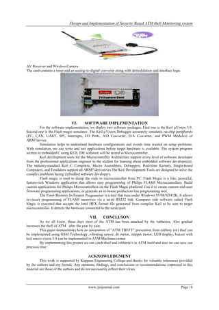 Design and Implementation of Security Based ATM theft Monitoring system | PDF