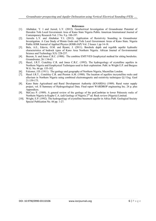Groundwater prospecting and Aquifer Delineation using Vertical ...