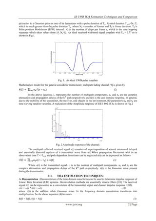 IR UWB TOA Estimation Techniques and Comparison | PDF