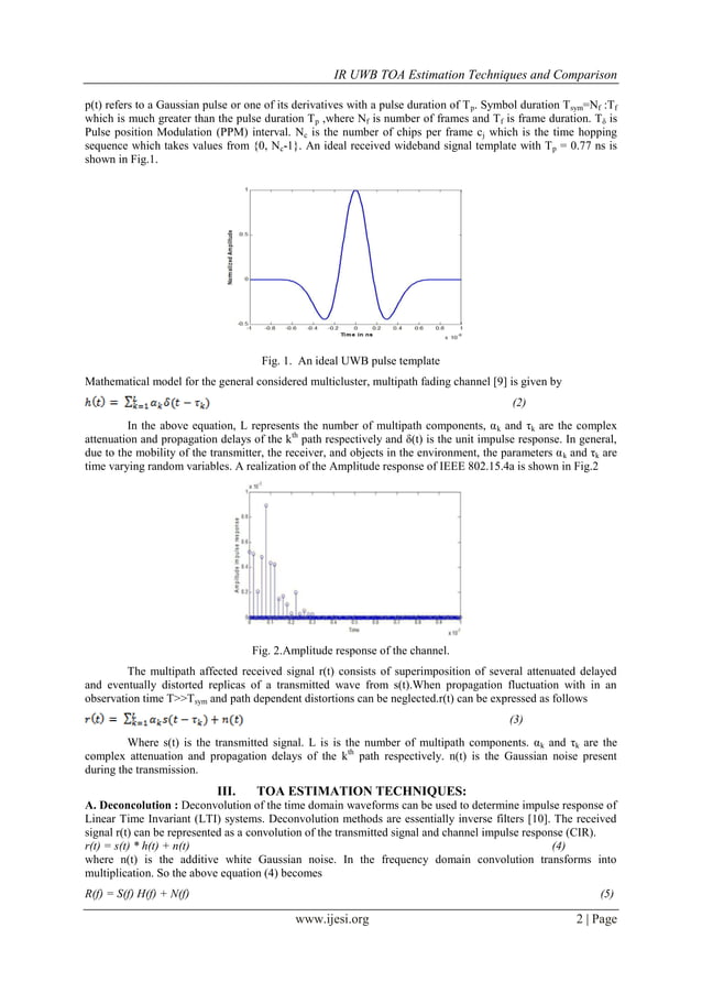 IR UWB TOA Estimation Techniques and Comparison | PDF
