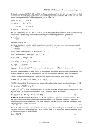 IR UWB TOA Estimation Techniques and Comparison | PDF