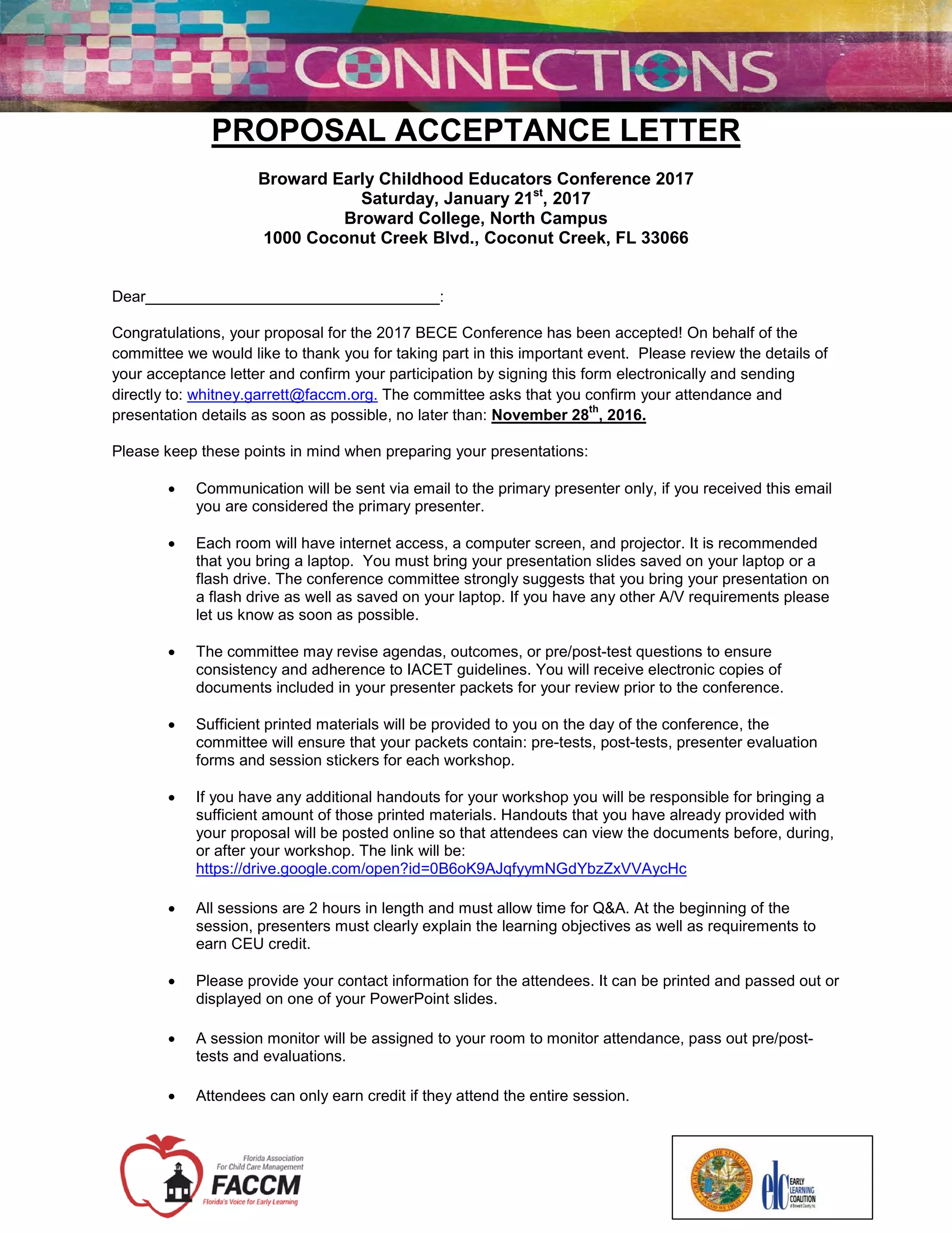 T.Kelley-Proposal Acceptance Letter-BECE 2017 (1) | PDF