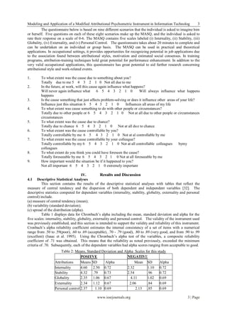 Modeling and Application of a Modified Attributional Psychometric Instrument in Information ...