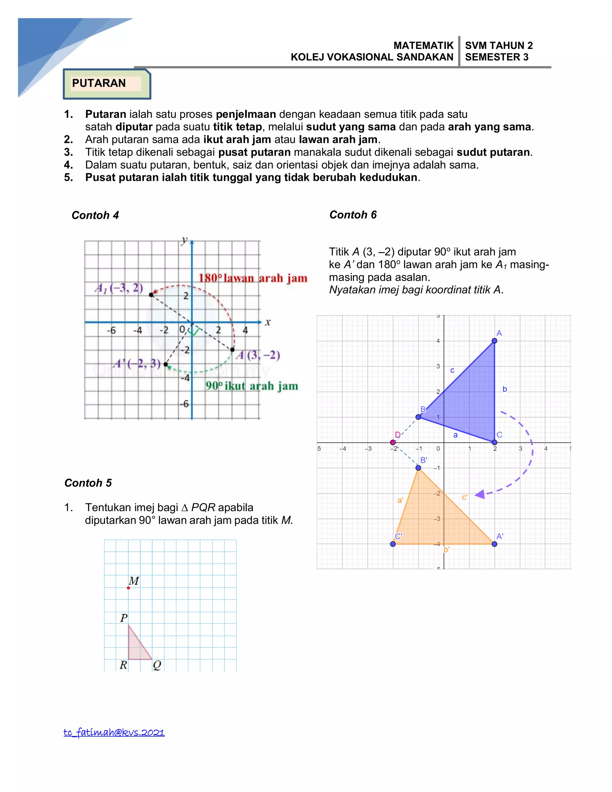 MATEMATIK SEM 3 TRANSFORMASI | PDF