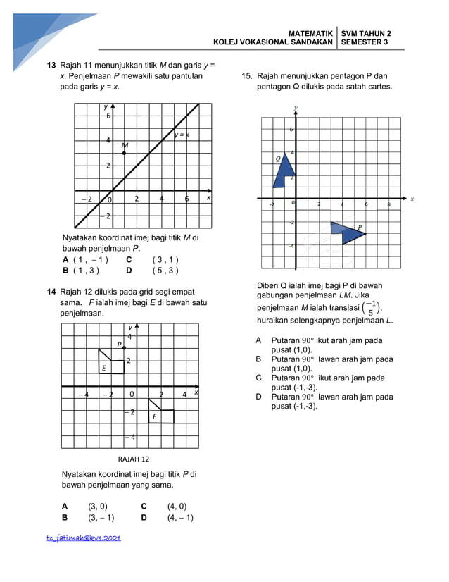 MATEMATIK SEM 3 TRANSFORMASI | PDF