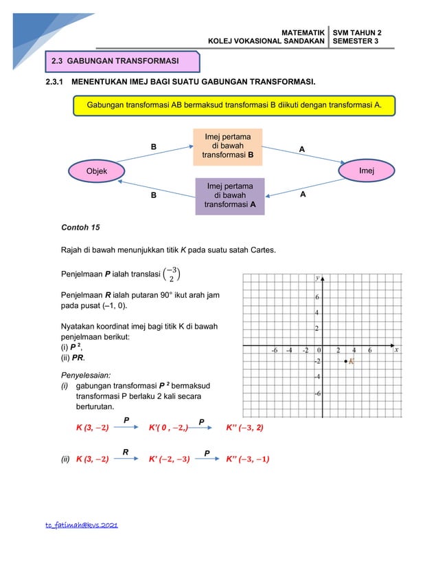 MATEMATIK SEM 3 TRANSFORMASI | PDF