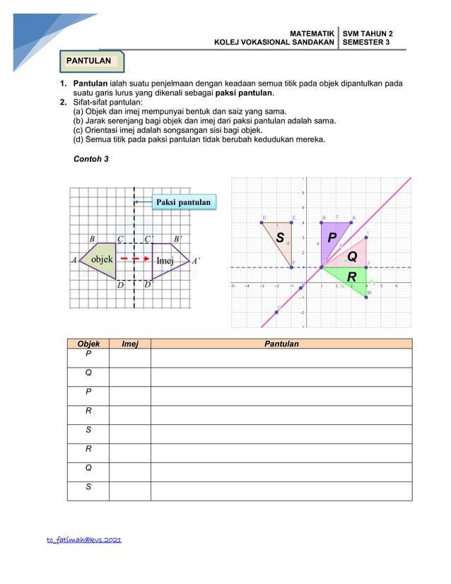 MATEMATIK SEM 3 TRANSFORMASI | PDF