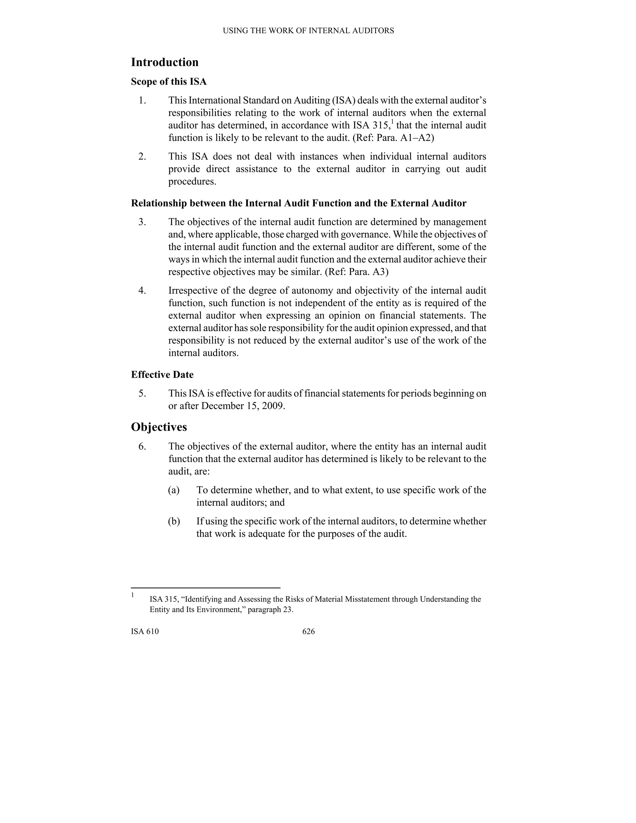 A034 2010-iaasb-handbook-isa-610 | PDF