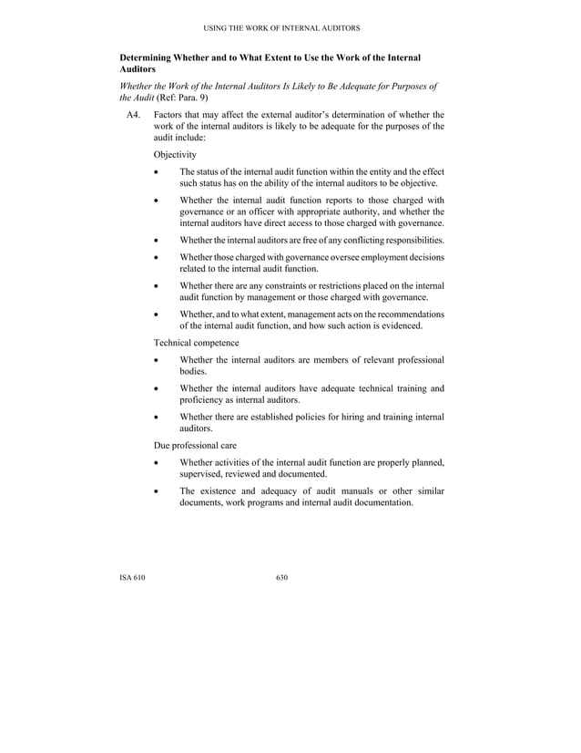 A034 2010-iaasb-handbook-isa-610 | PDF