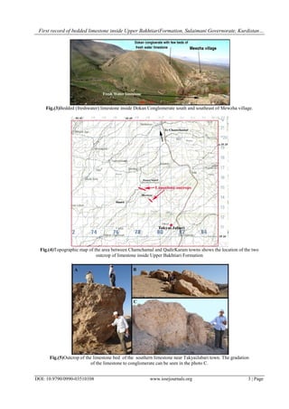 First record of bedded limestone inside Upper BakhtiariFormation ...