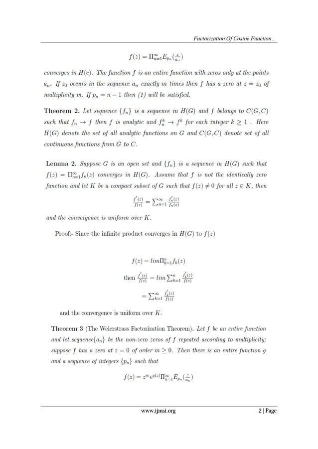 Factorization of Cosine Function | PDF
