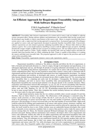 An Efficient Approach for Requirement Traceability Integrated With Software Repository | PDF ...