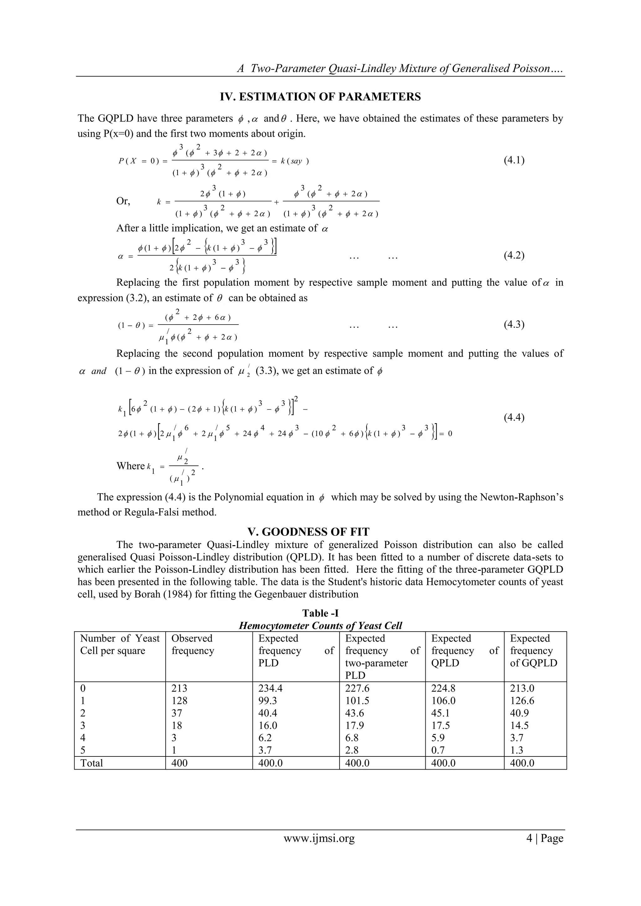 A Two-Parameter Quasi-Lindley Mixture of Generalised Poisson ...