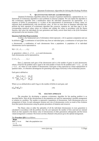 Quantum Evolutionary Algorithm for Solving Bin Packing Problem | PDF