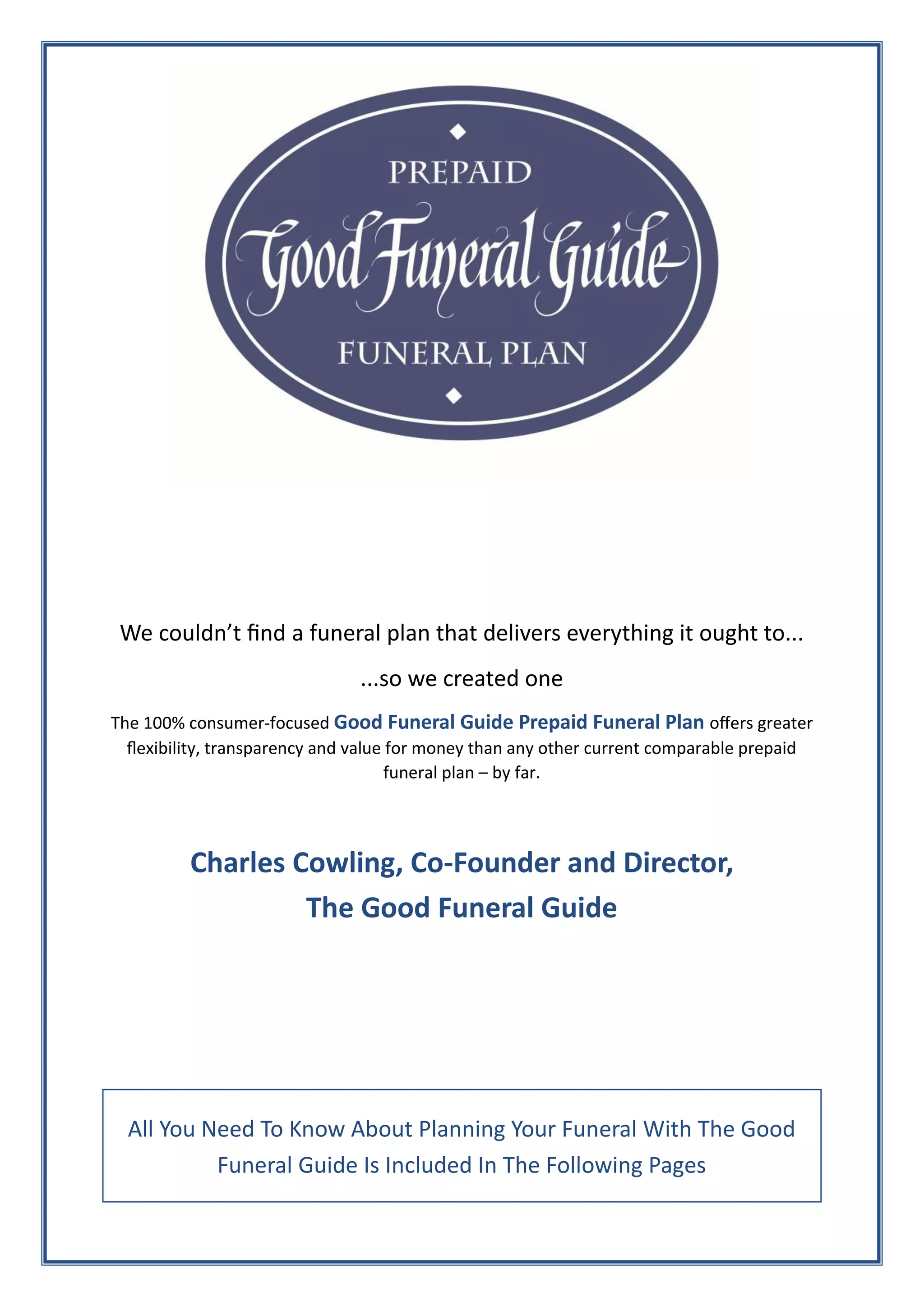 Good Funeral Guide Prepaid Funeral Plan Brochure v4 | PDF