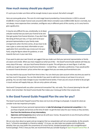 Good Funeral Guide Prepaid Funeral Plan Brochure v4 | PDF