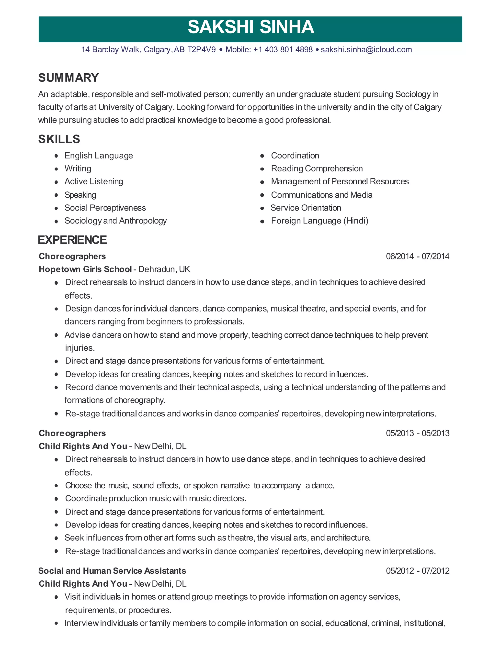 SAKSHI Resume 1 (2) | PDF